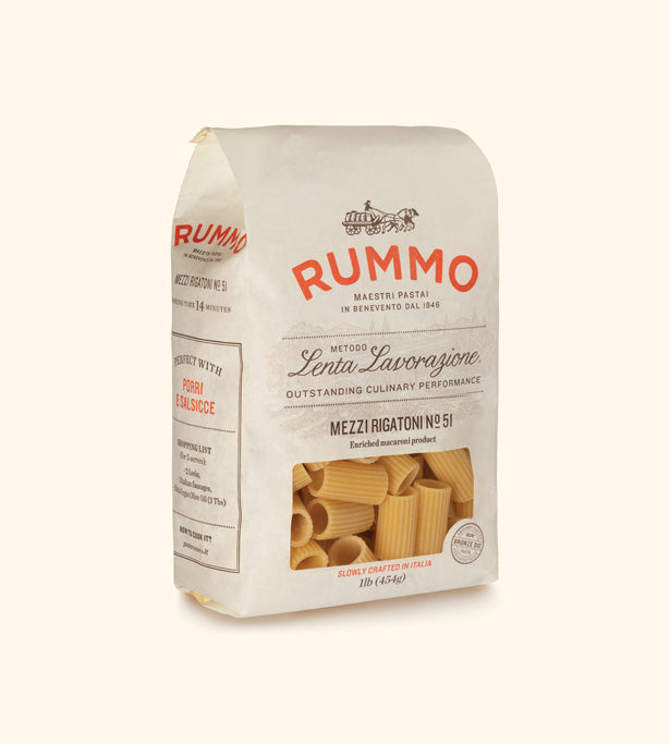 Rummo, Mezzi Rigatoni Pasta. 1 lb. | Paisanos Butcher Shop