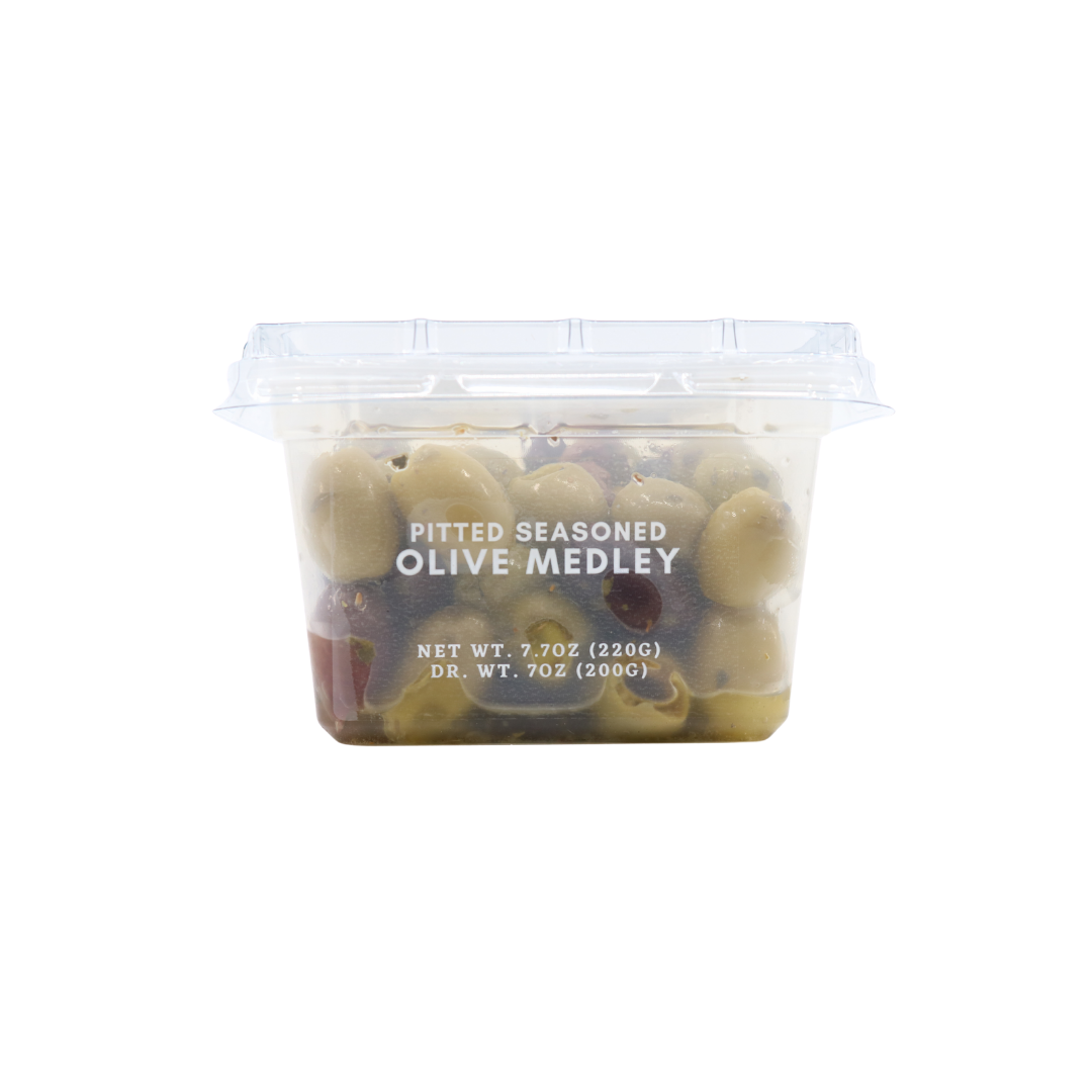 Olives, Pitted seasoned Olive Medley. 7oz. | Paisanos Butcher Shop