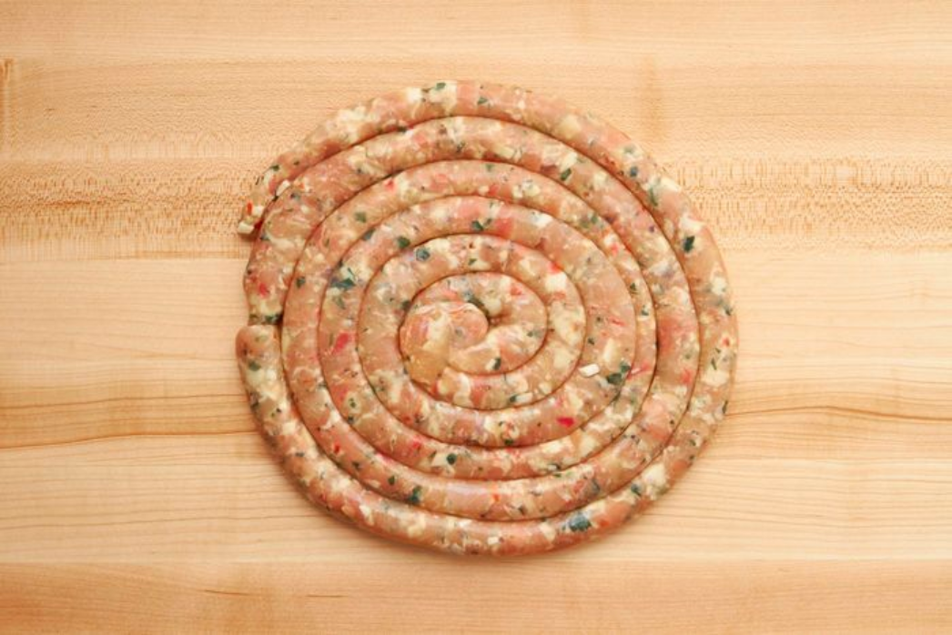 Chicken Sausage Ring W/ Fresh Red & Green Peppers, Imported Aged Provo ...