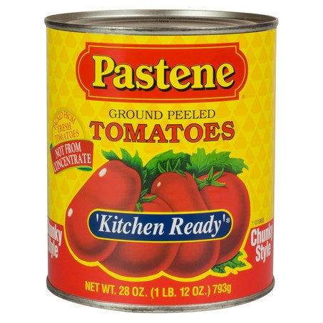 Pastene. Kitchen ready. Ground Peeled Tomatoes Chunky Style. 28 oz ...