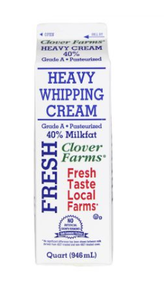 Clover Farms Heavy Cream 40% 1QT | Paisanos Butcher Shop